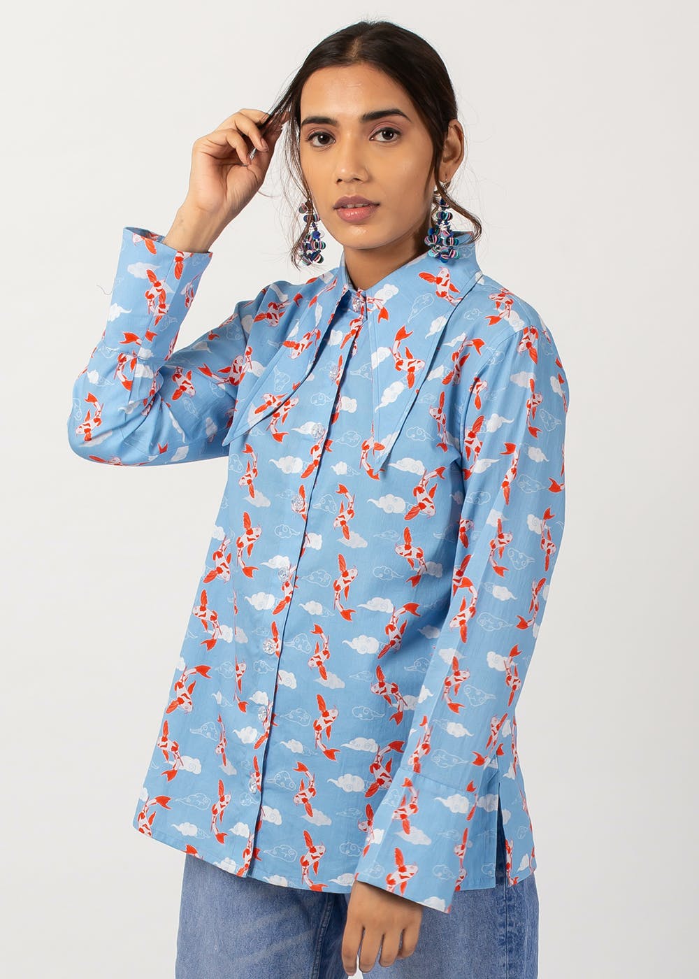 Get Flying Fish Printed Blue Shirt at ₹ 2900 | LBB Shop
