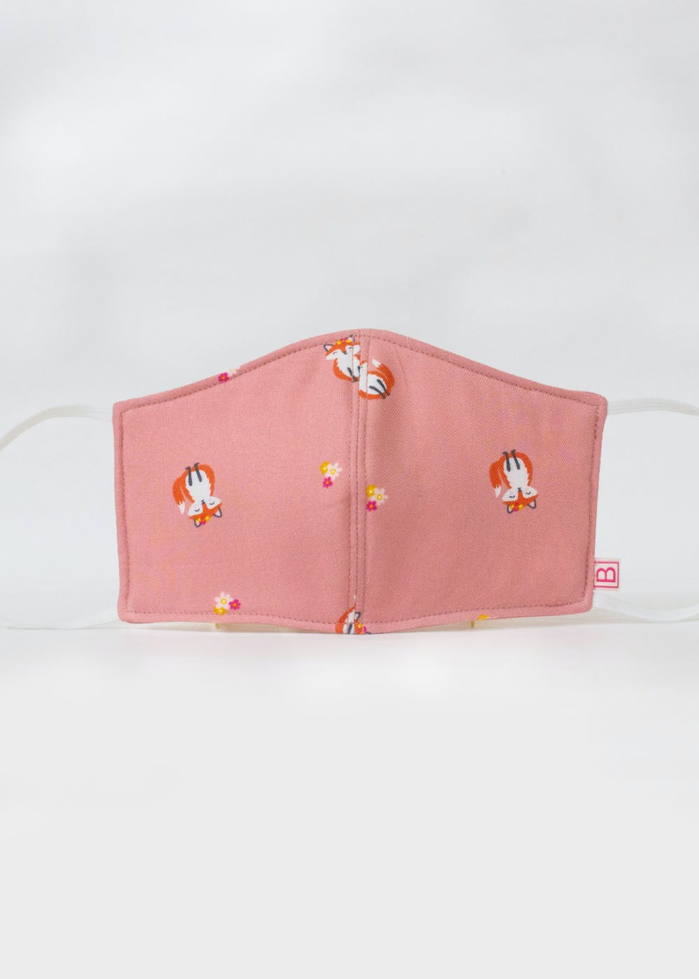 Get Pale Pink Fox Print Cotton Face Mask at ₹ 199 | LBB Shop