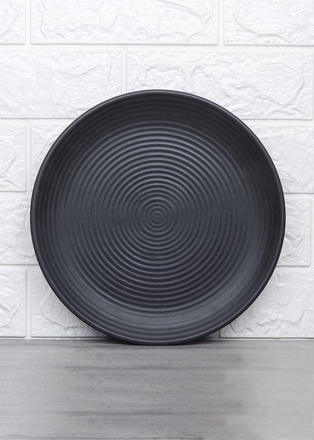 Get Handmade Solid Ceramic Black Dining Plate - 10 inches (Set of 2) at ...