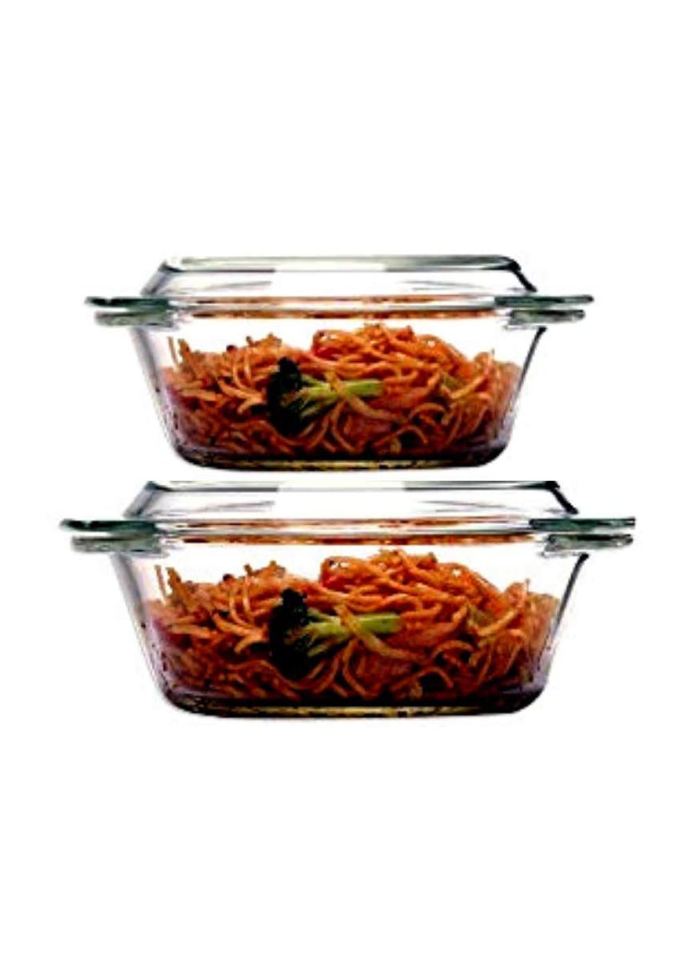 Get Transparent Borosilicate Glass Containers with Lid (1200 ml, 500 ml ...