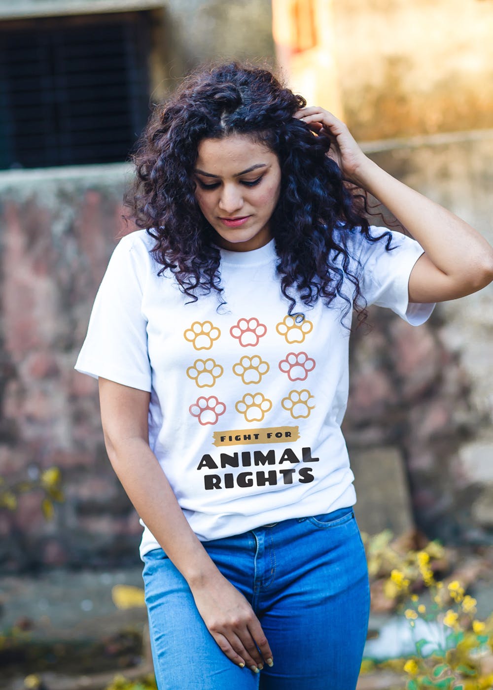 Get Aniamal Rights Graphic White T-Shirt at ₹ 399 | LBB Shop