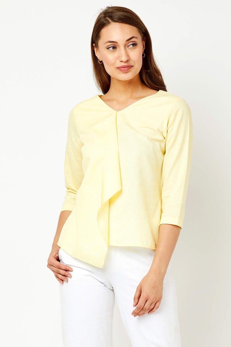Get Overlay Asymmetric Yellow Top at ₹ 1800 | LBB Shop