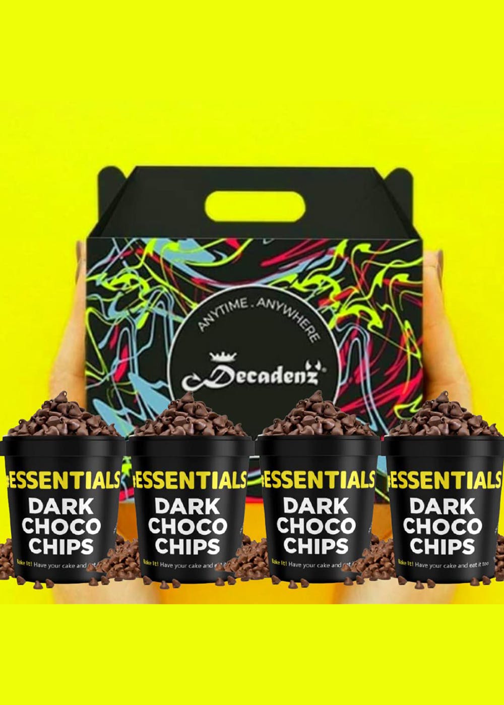 Get Chocolate Chips Tubs Gift Pack | Pack of 4 | Dark Chocolate Chips ...