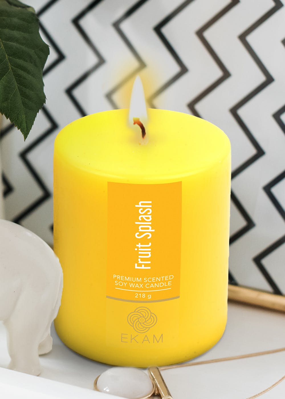 Get Fruit Splash Pillar Soy Wax Scented Candle at ₹ 500 | LBB Shop