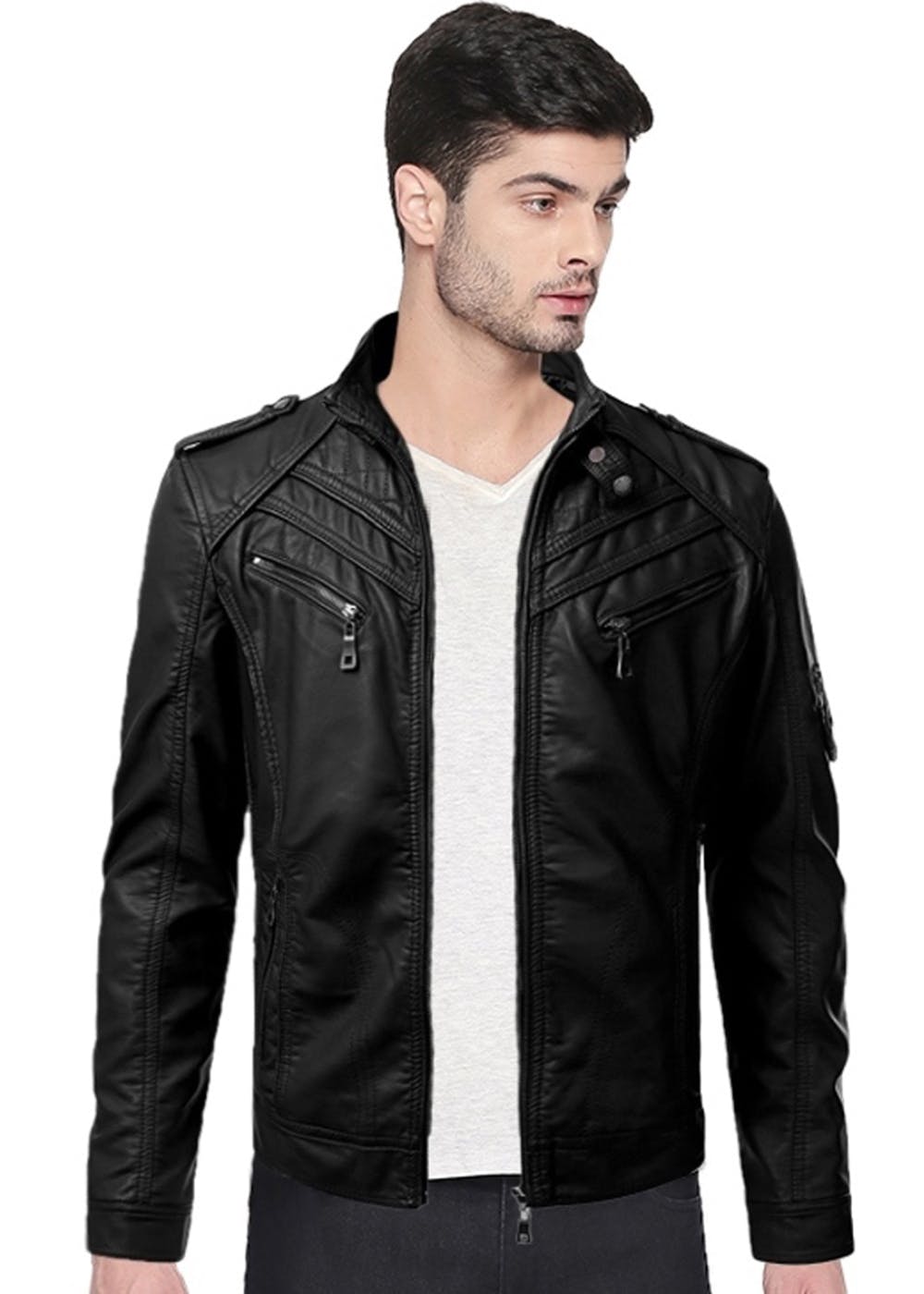 Get Classic Padded Biker Jacket at ₹ 3499 | LBB Shop