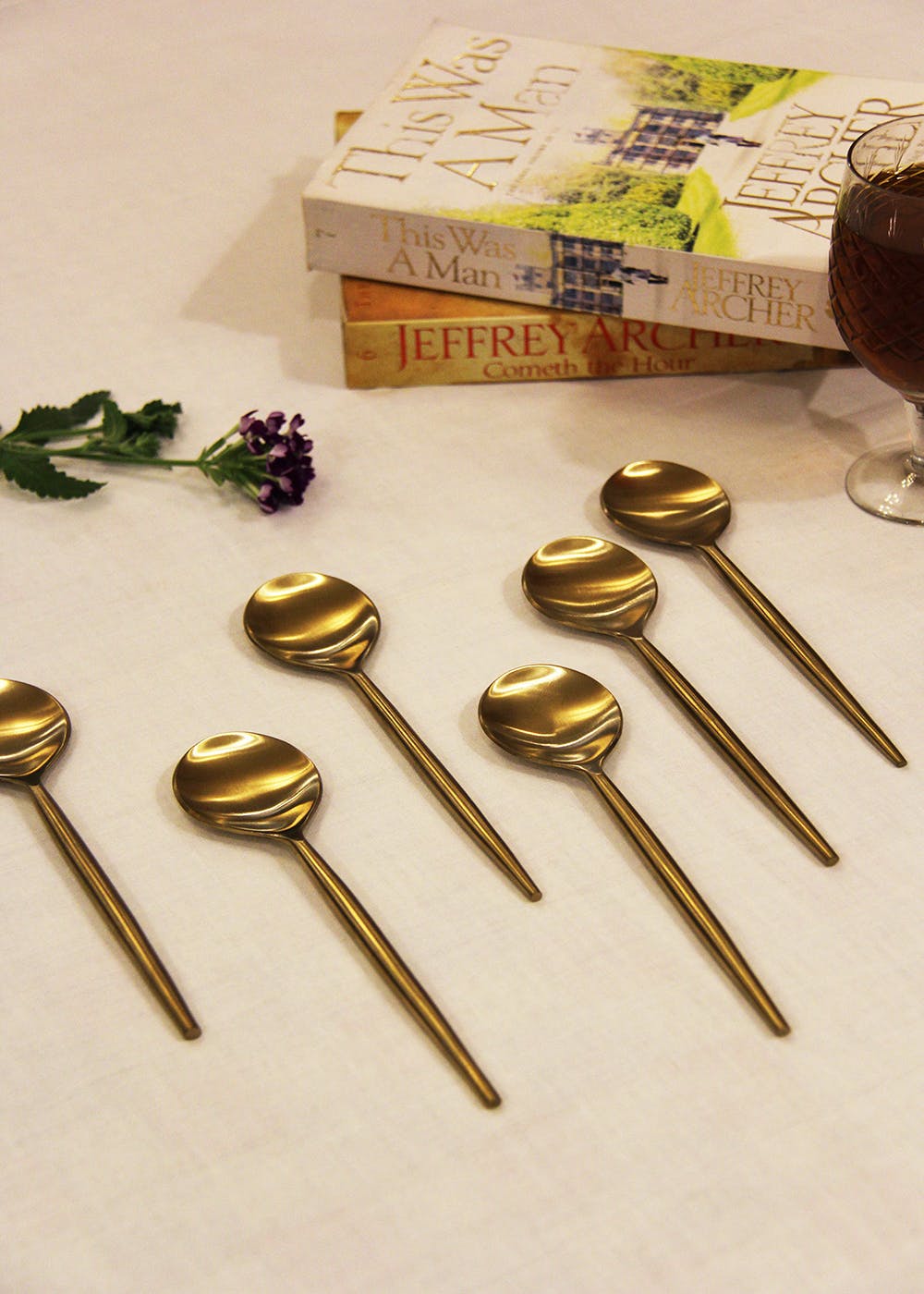 Get Matt Gold Stainless Steel Spoon Set - Set of 6 at ₹ 2150 | LBB Shop