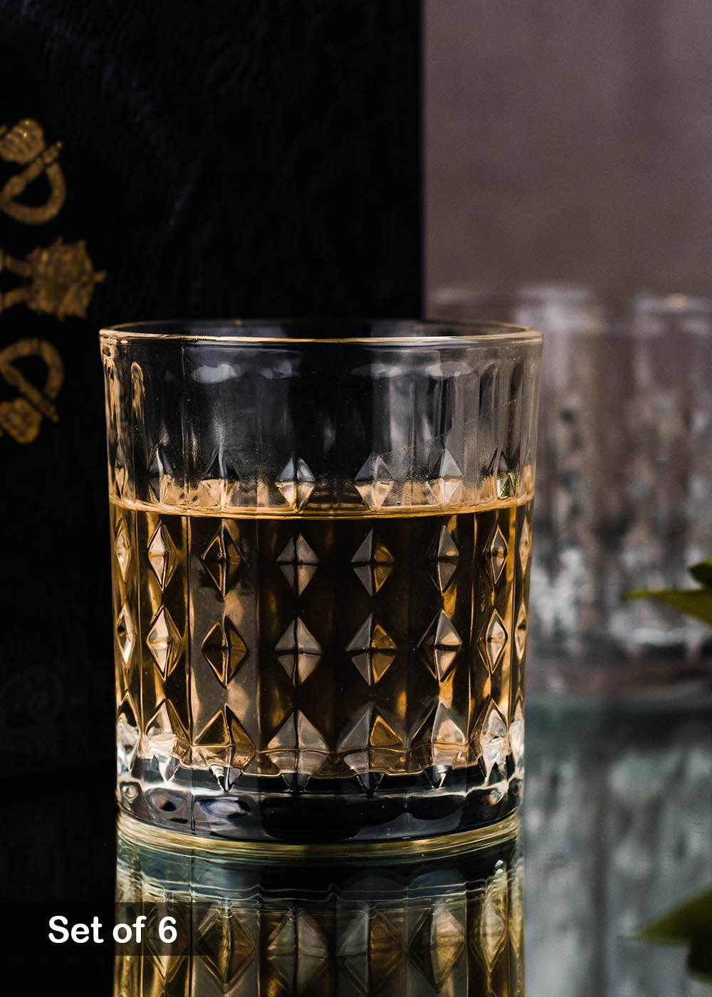 Get Glass Tumbler set with Diamond Emboss Design - Set of 6 at ₹ 578 ...