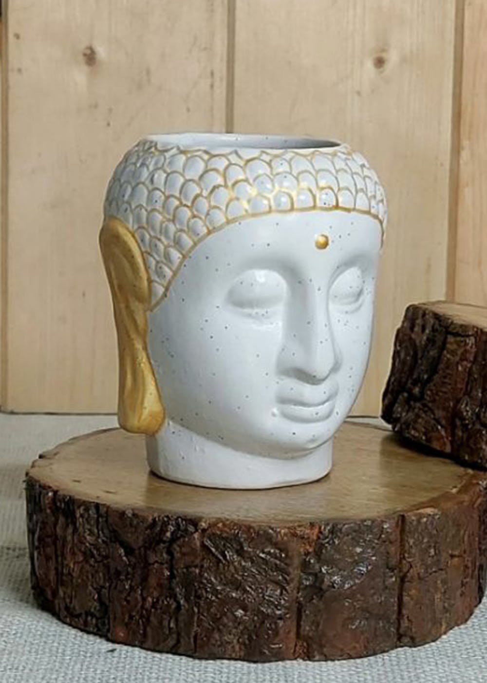Get Golden Buddha White Ceramic Pot at ₹ 543 | LBB Shop