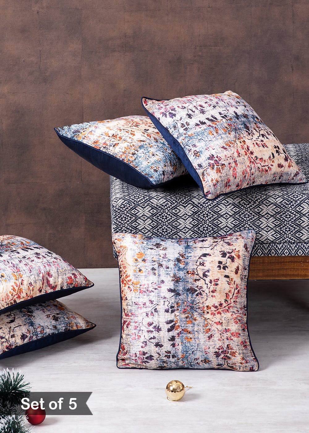 Get Grey 12 Inch Cushion Cover (Set Of 5) For Living Room, Bedroom and ...