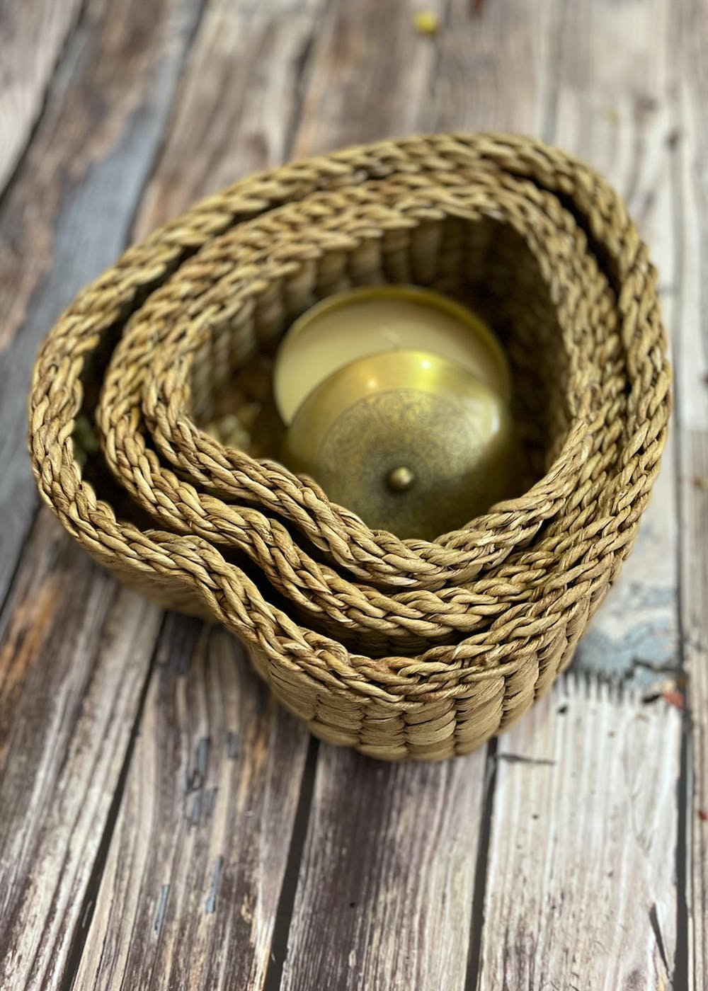 Get Handcrafted Nested Heart Basket- Set of 3 at ₹ 1599 | LBB Shop