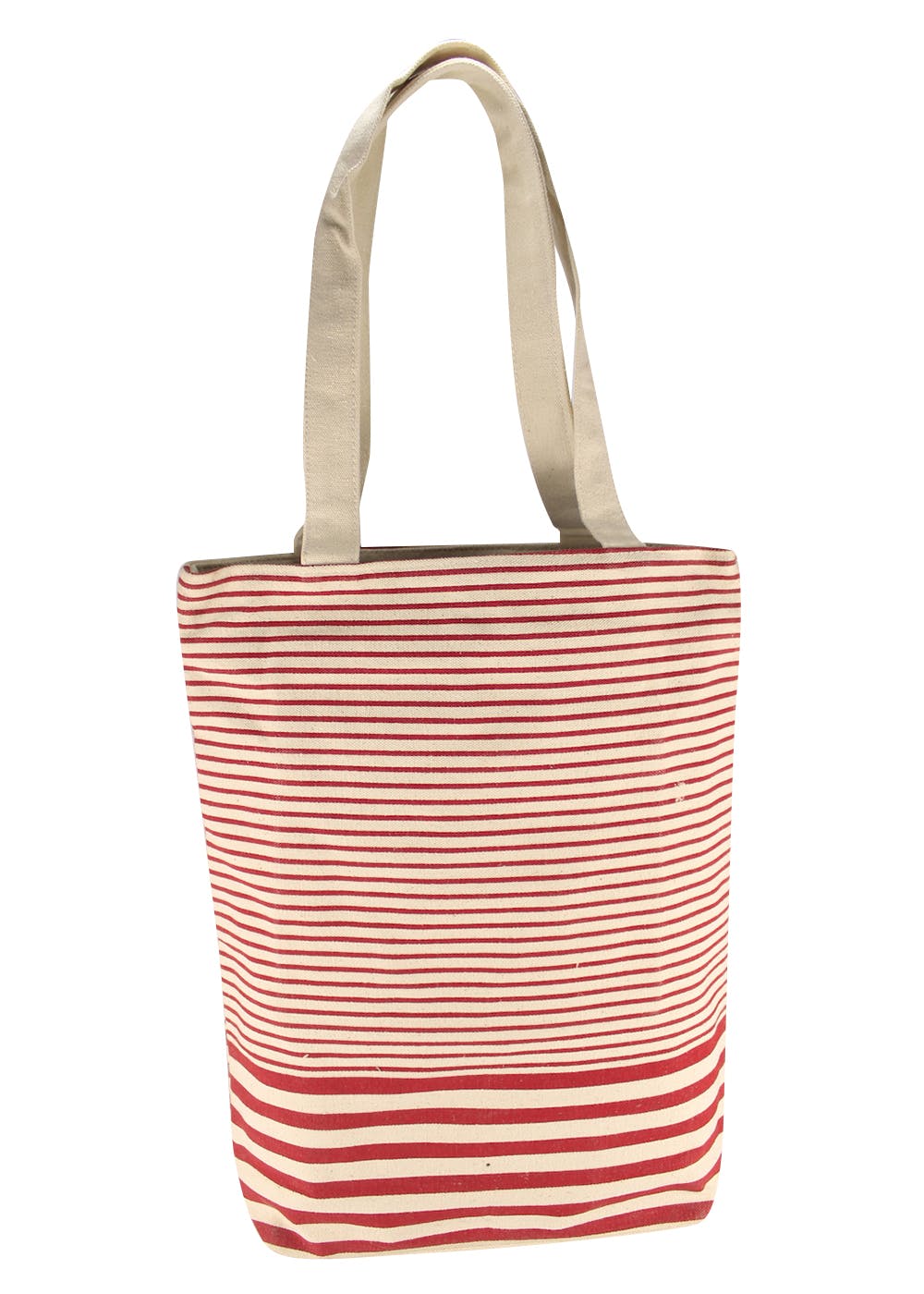 Get Panel Red Striped Canvas Tote at ₹ 569 | LBB Shop