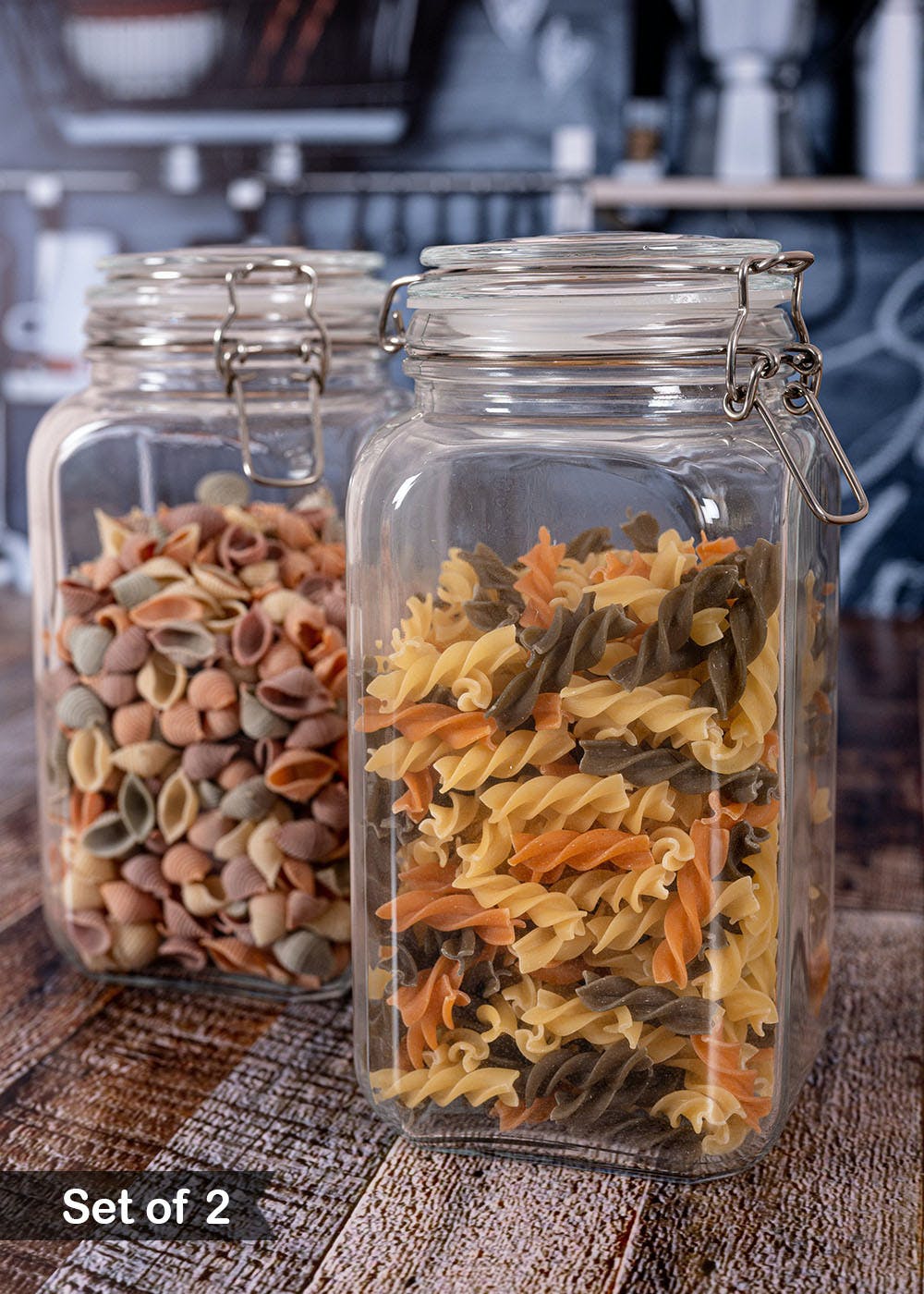 Get Square Glass Storage Jar - Set Of 2 at ₹ 950 | LBB Shop