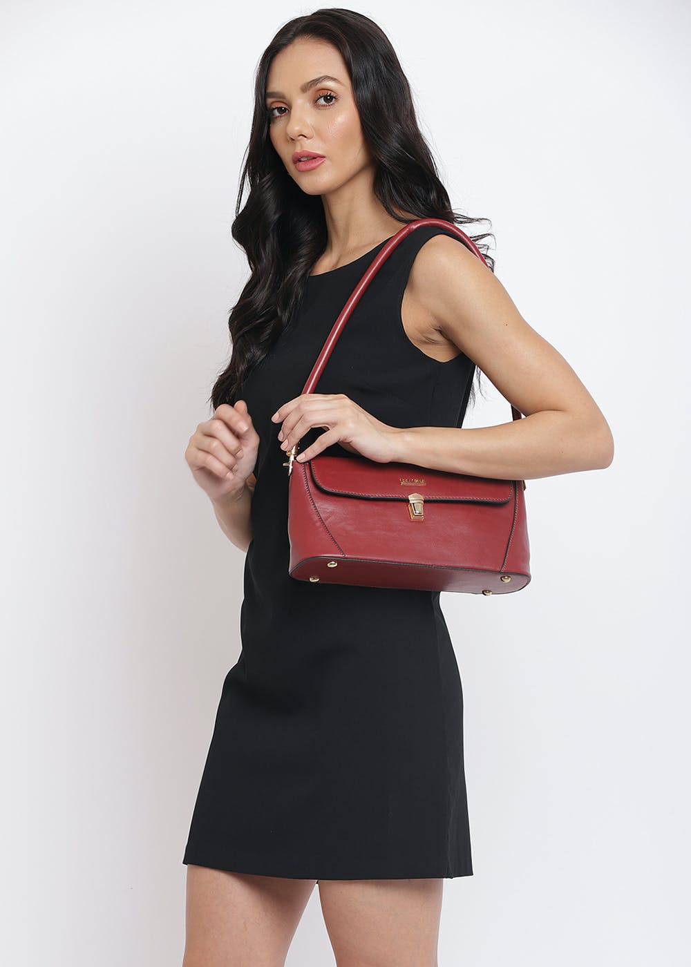 Get Structured PU Leather Short Handle Handbag at ₹ 1823 | LBB Shop