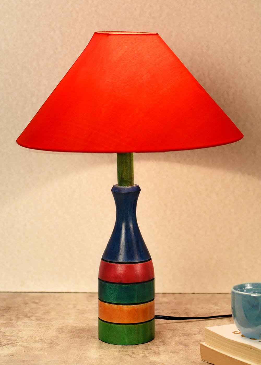 Get Handmade Wooden Buffing Gradient Table Lamp at ₹ 1599 | LBB Shop