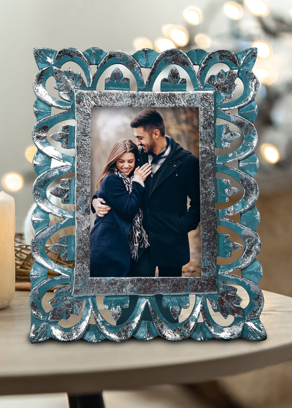 Get Photo Frame Blue Silver Foil Bw at ₹ 799 | LBB Shop
