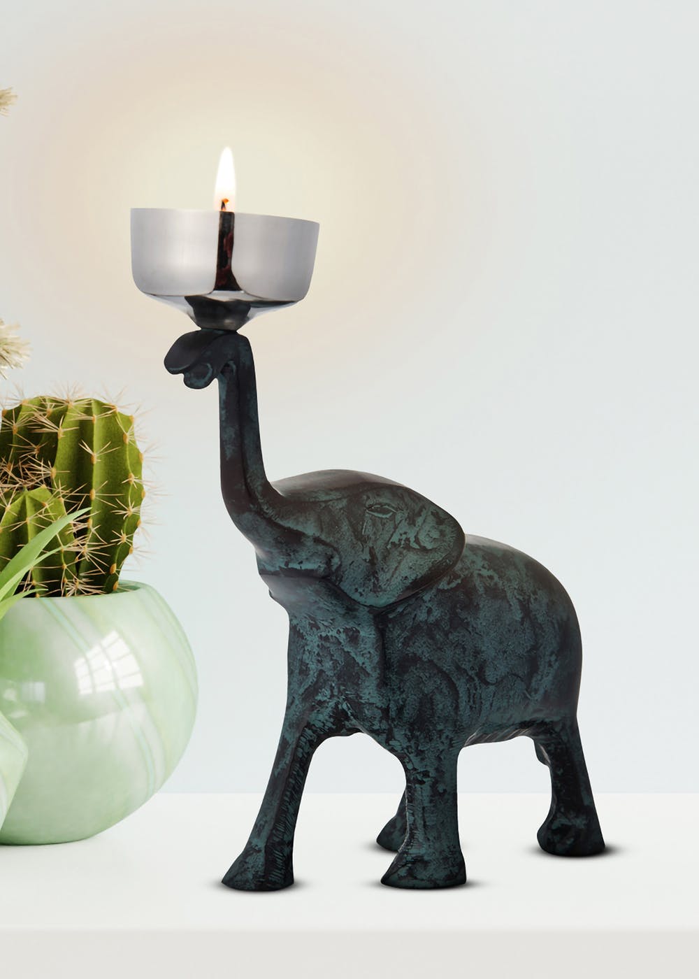 Get Tea Light Elephant In Ceramic Finish at ₹ 899 | LBB Shop