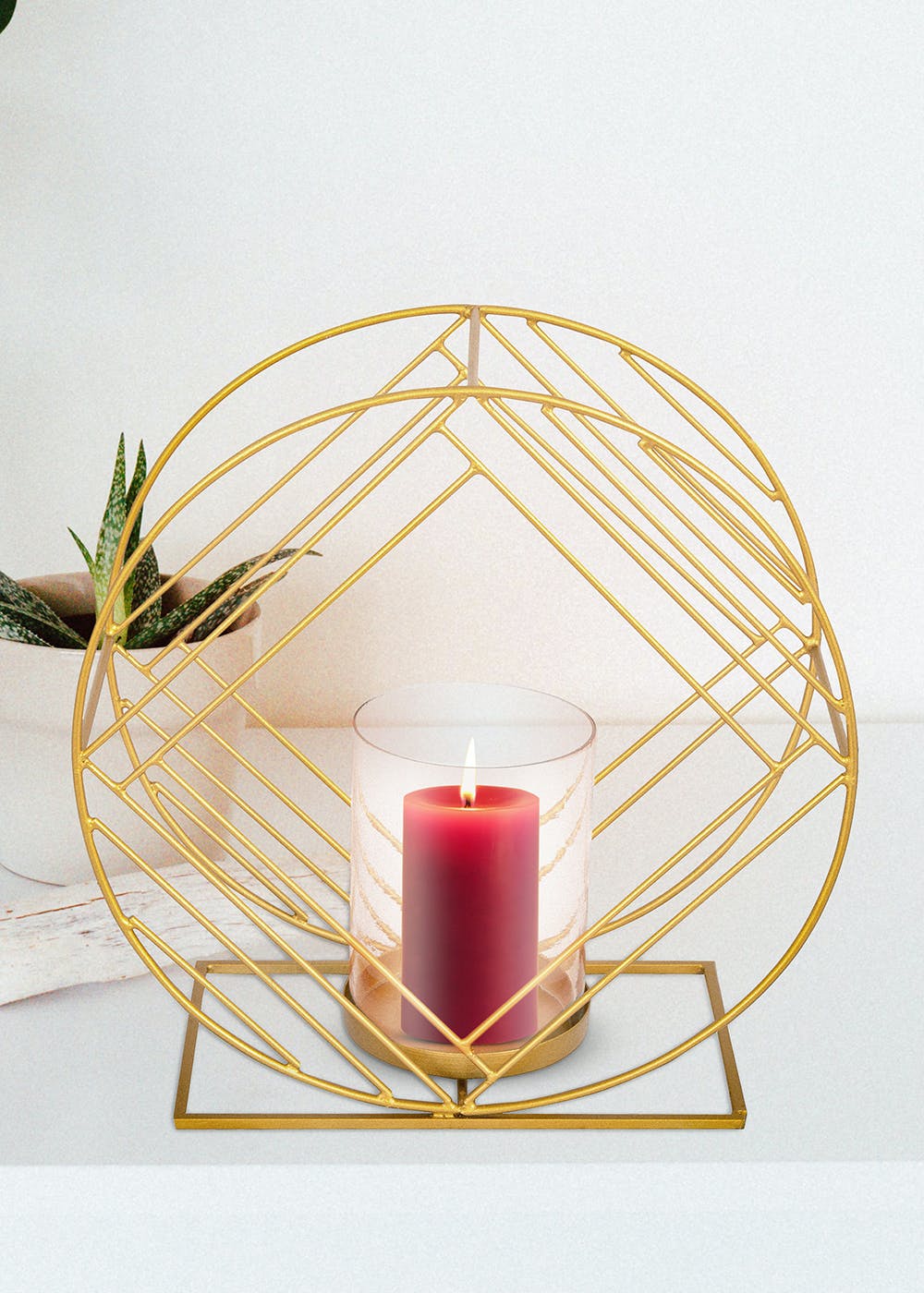 Get Candle Stand Circular And Square Pattern With Glass at ₹ 1500 | LBB ...