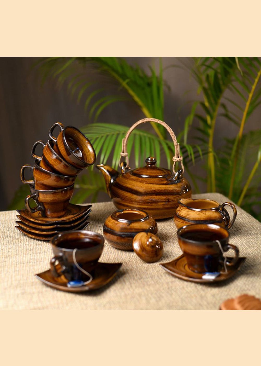Get Studio Pottery Stoneware Tea Set at ₹ 2899 | LBB Shop