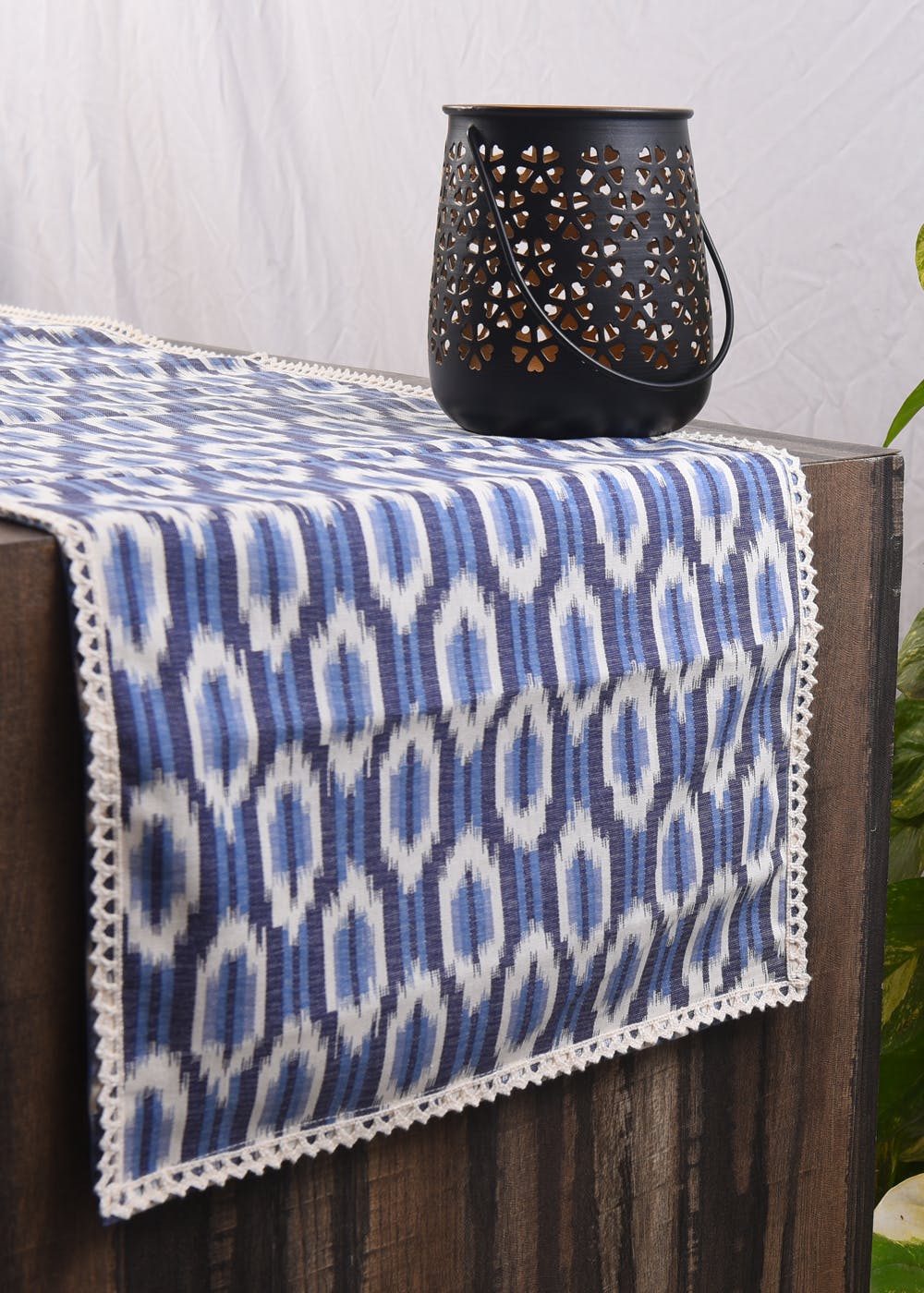Get Ikat Shades of Indigo Table Runner (54 X 15 Inches) at ₹ 799 | LBB Shop