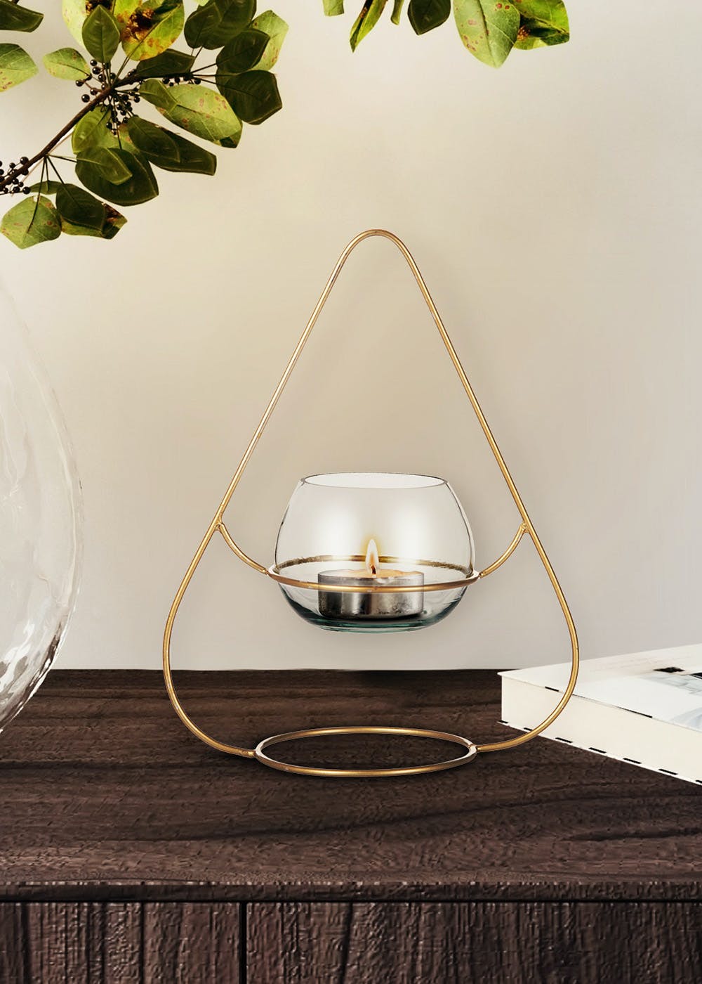 Get Tea Light Holder Triangle With Glass at ₹ 599 | LBB Shop