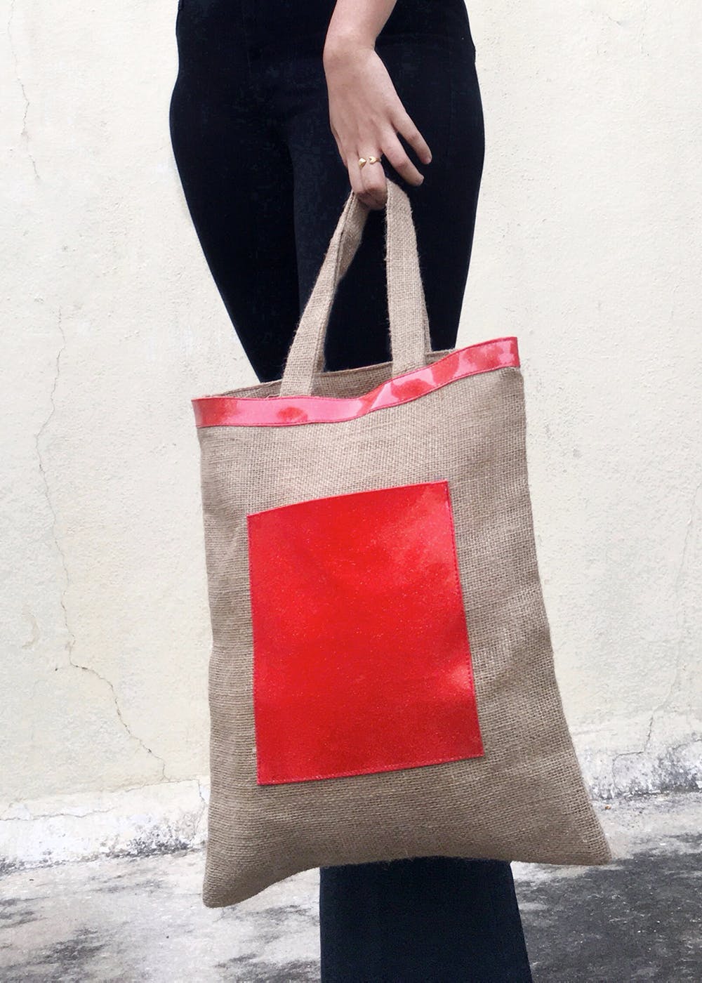 Get Red Jute Bag With Pocket at ₹ 950 | LBB Shop