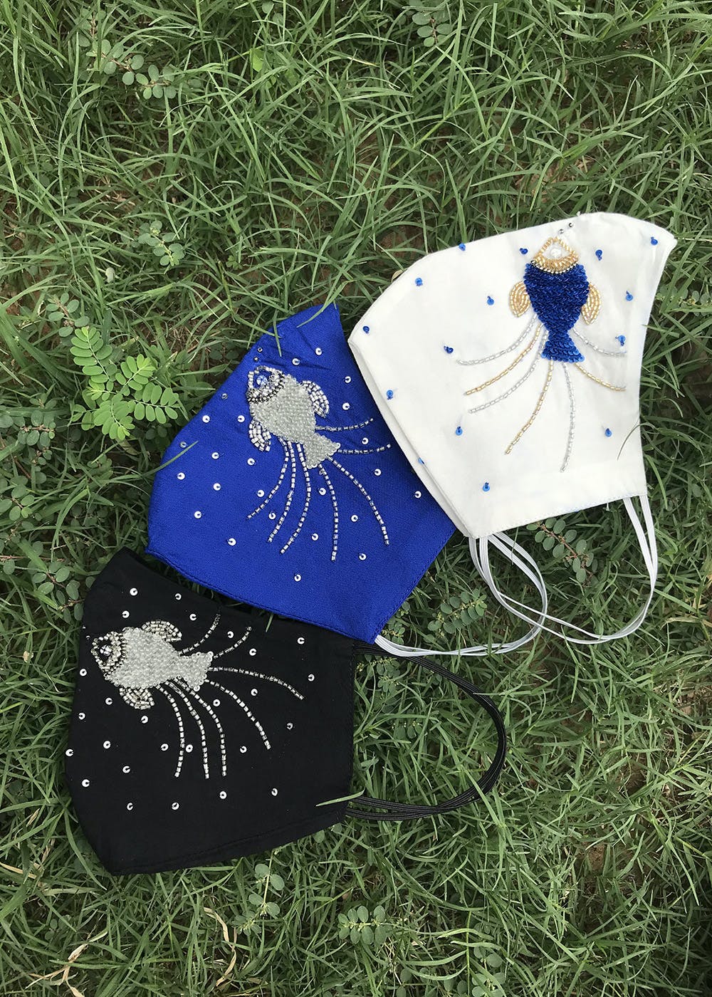 Get Set Of 5 Embellished Fish Design Masks at ₹ 670 | LBB Shop