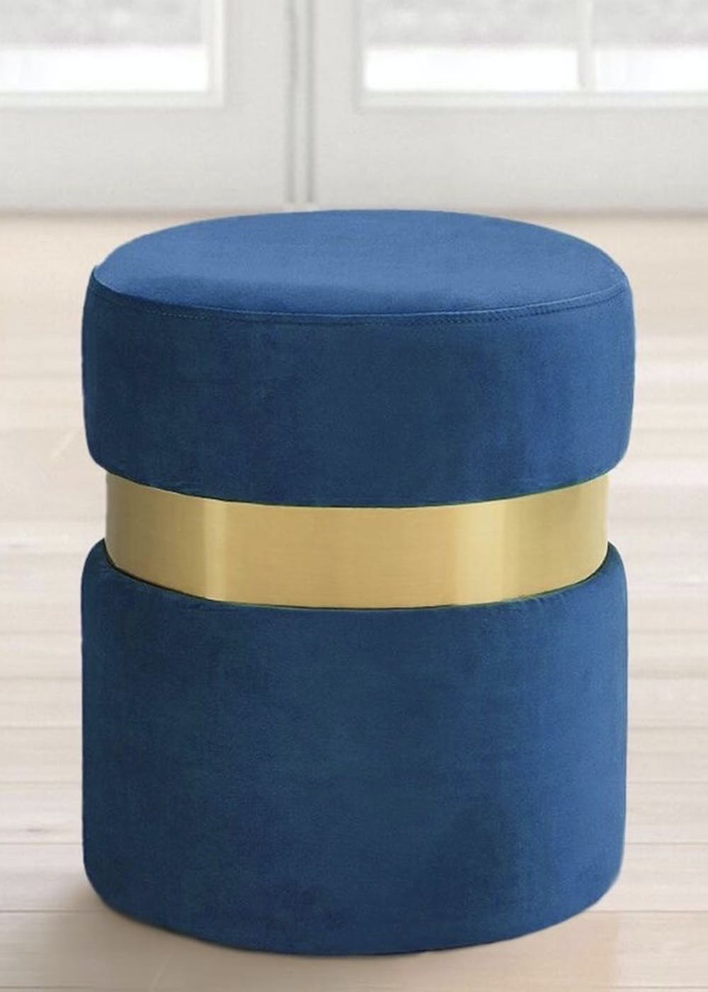 Get Foam Cushioned Foot Resting Stool For Living Room - Blue Gold at ...