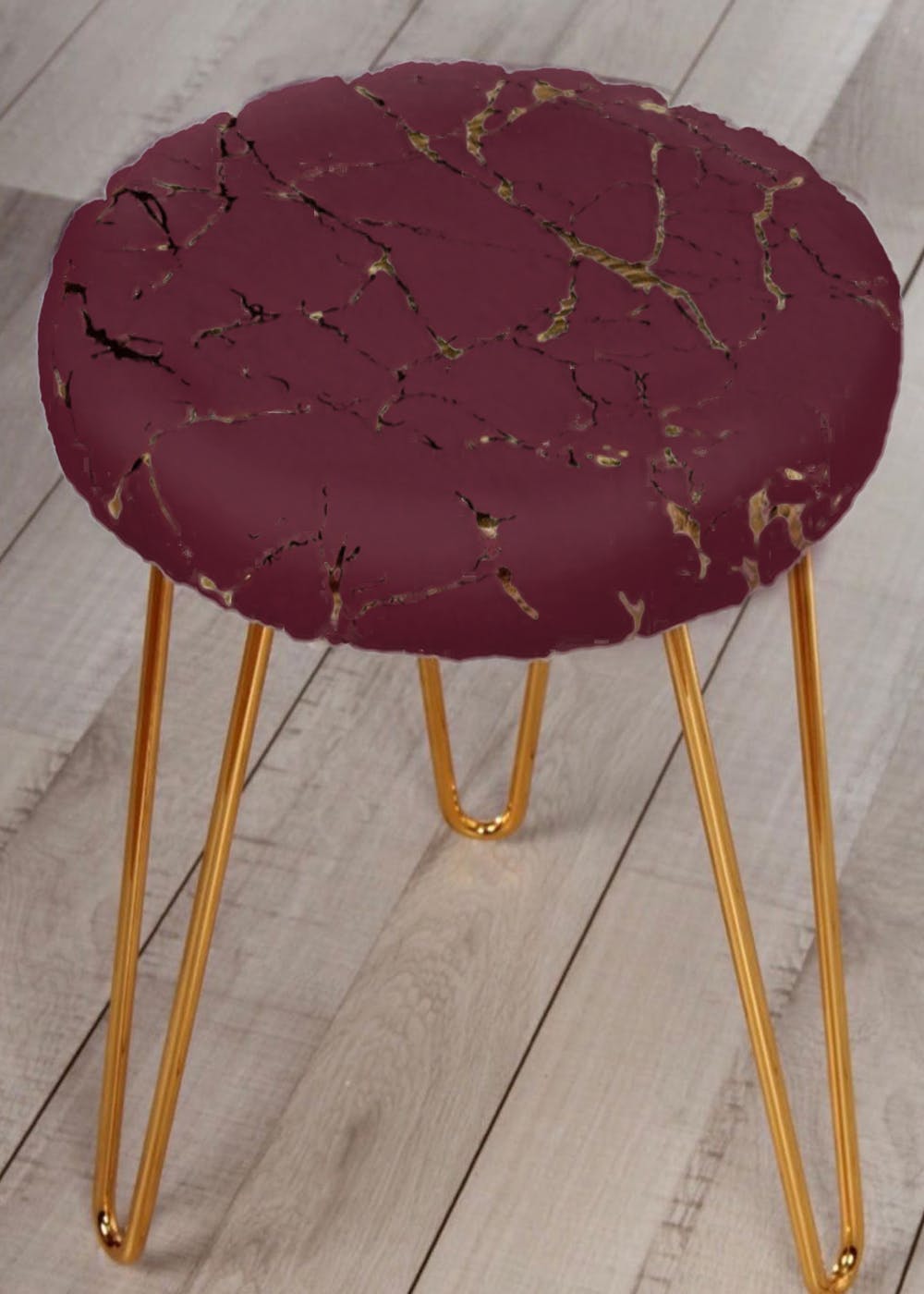 Get Modern Faux Fur Seating Stool - Maroon at ₹ 2999 | LBB Shop