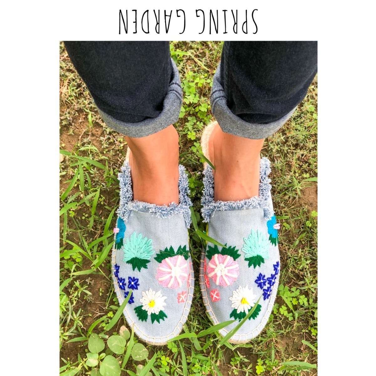 Get Hand Embroidered Spring Garden Mules at ₹ 1000 | LBB Shop