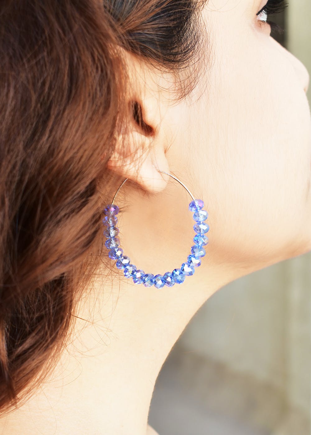 Get Blue Beaded Hoops at ₹ 325 | LBB Shop