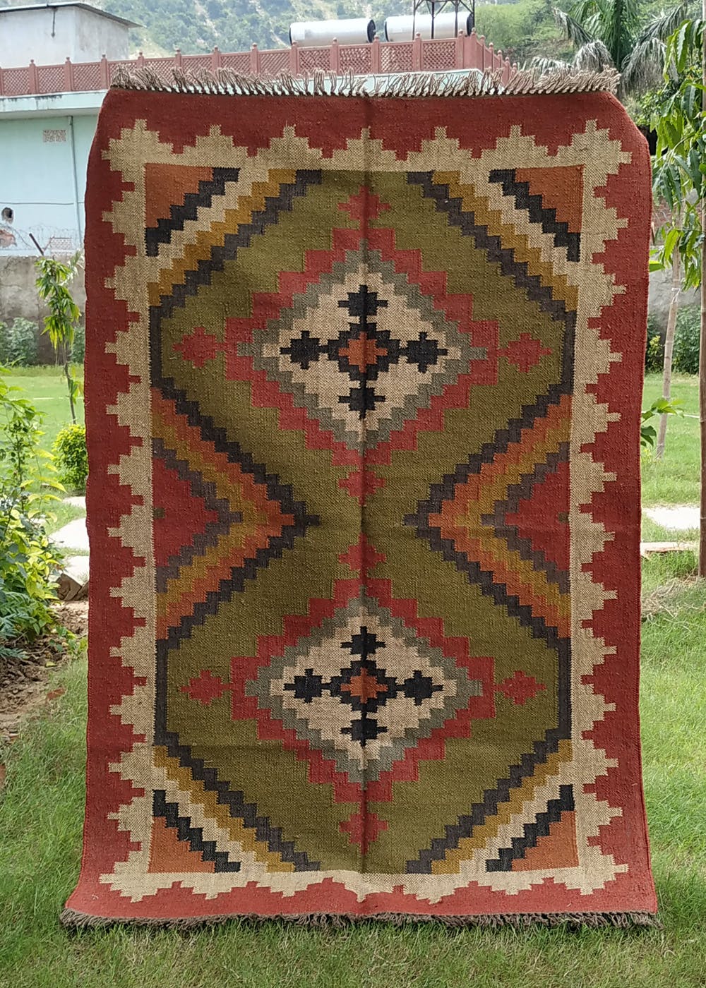 Get Multicolor Aztec Pattern Rug at ₹ 6000 | LBB Shop