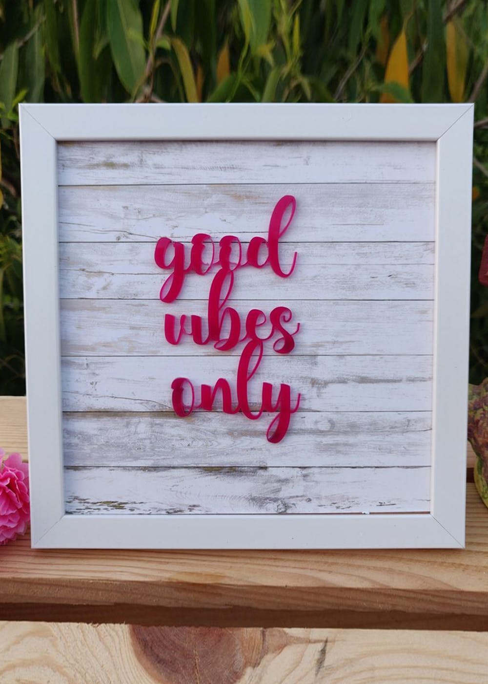 Get 'Good Vibes Only' White Frame (7x7 inches) at ₹ 449 | LBB Shop