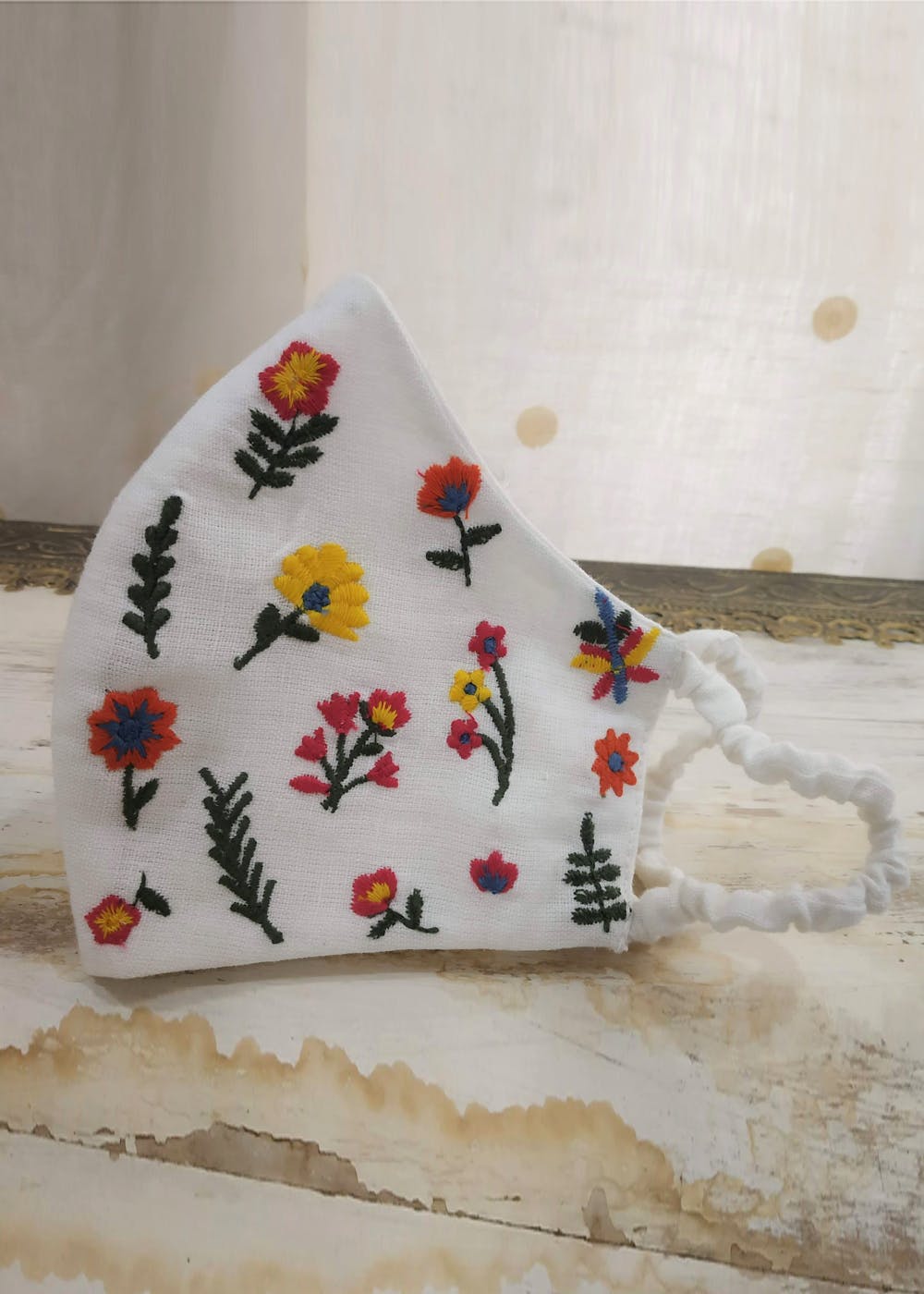Get Bright Floral Embroidered Double Layered Mask at ₹ 199 | LBB Shop