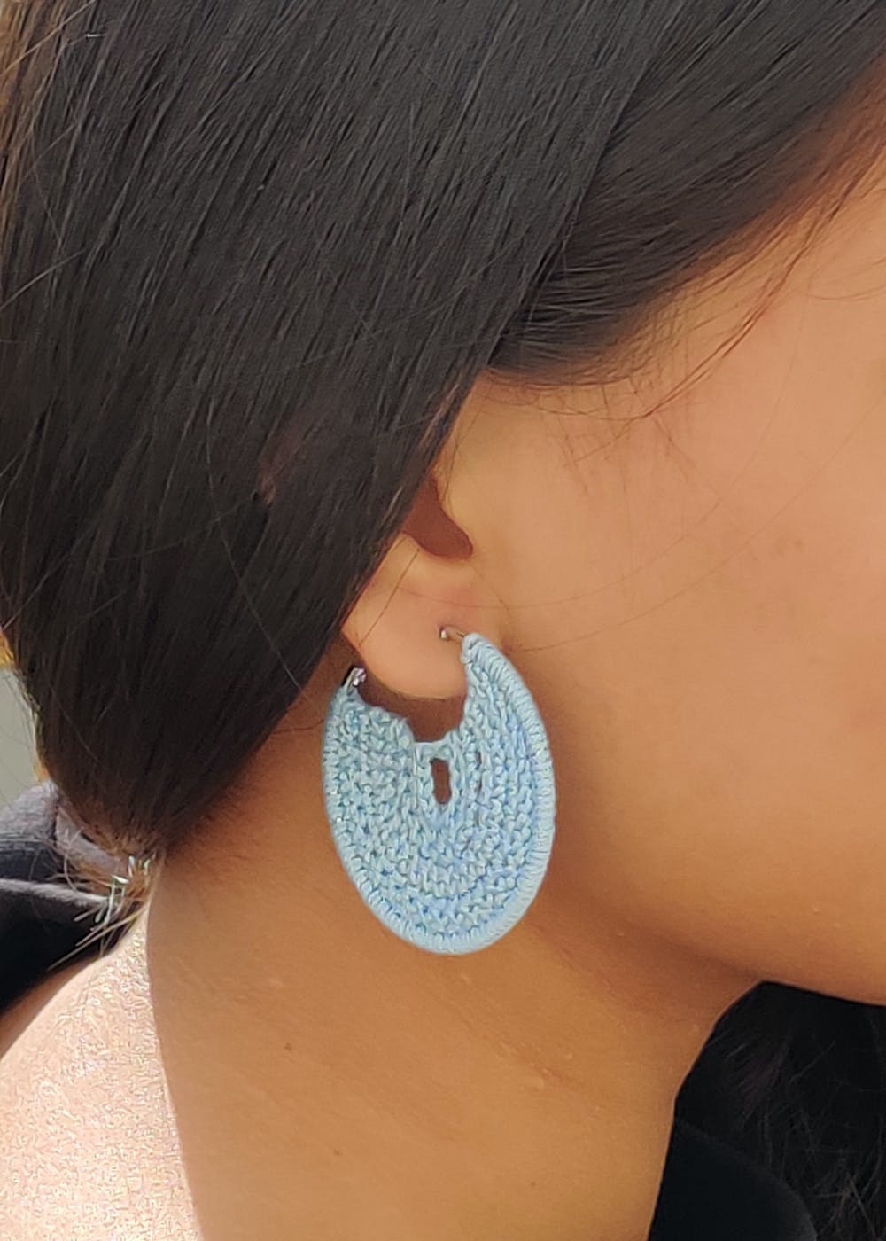 Get Solid Crochet Covered Big Hoops at ₹ 599 | LBB Shop
