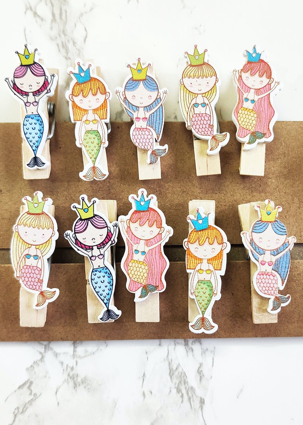 Get Wooden Paper Clips - Mermaid (Set of 10) at ₹ 199 | LBB Shop