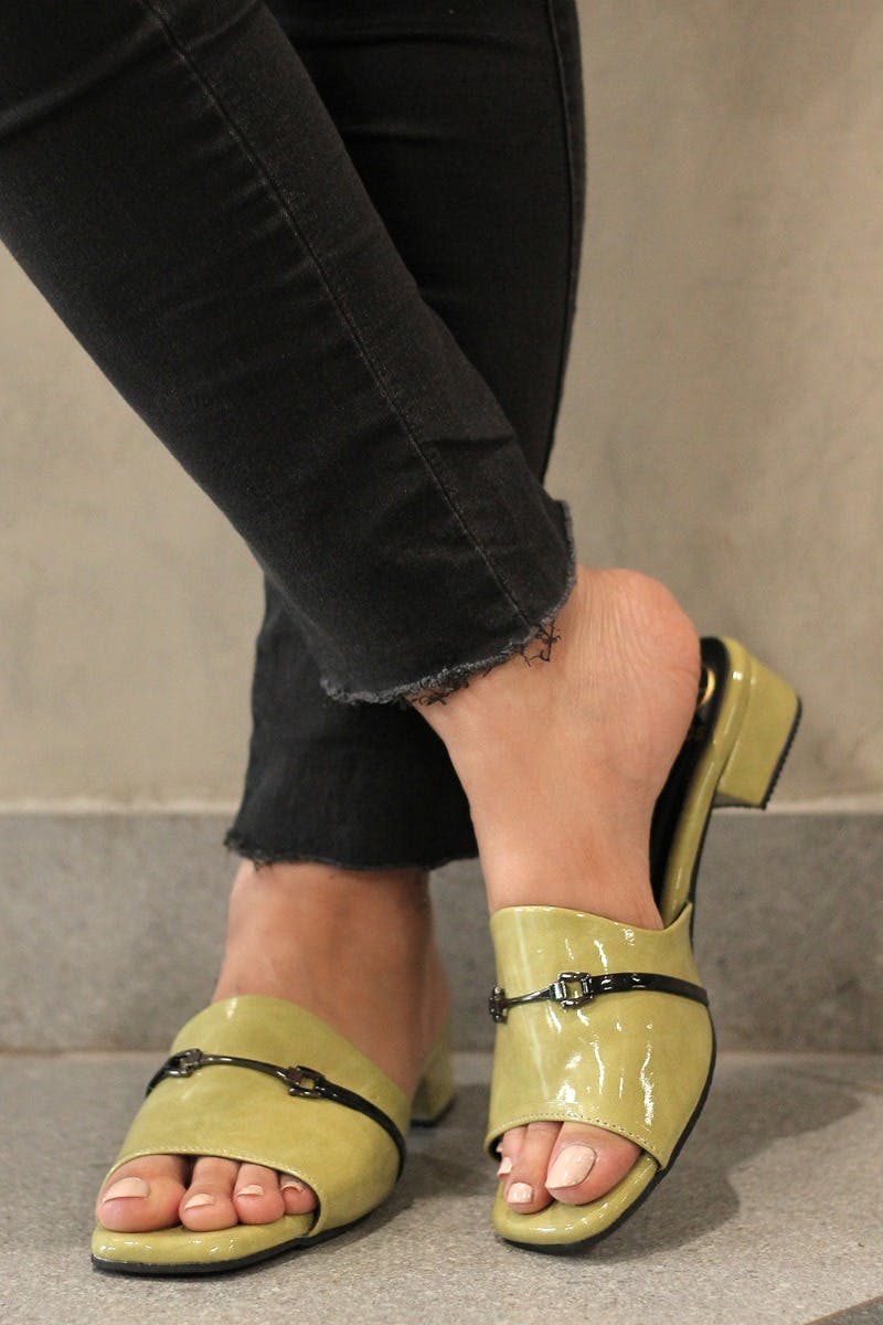 Get Patent Low-Heeled Mules at ₹ 949 | LBB Shop