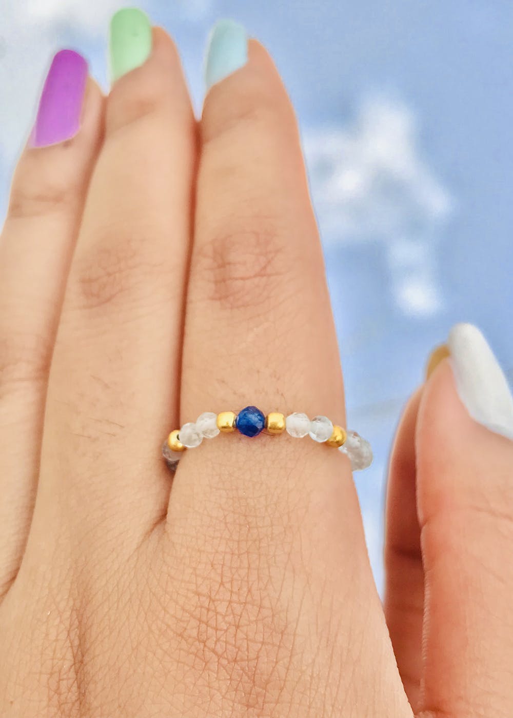 Get Three Tone Beaded Layered Beach Ring at ₹ 350 | LBB Shop