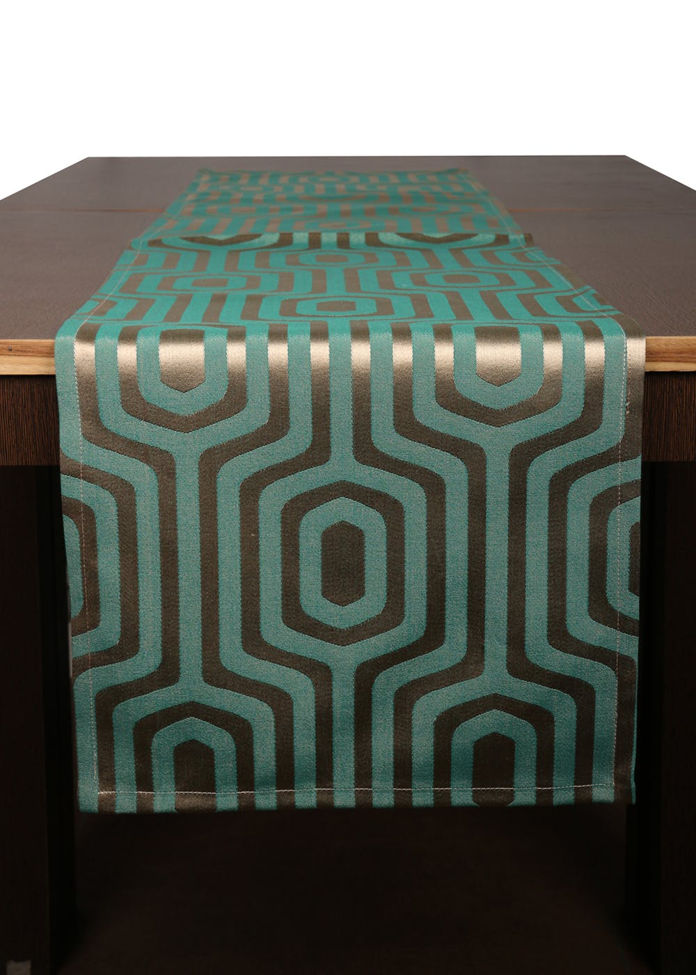 Get Cotton Jacquard Self Design Hexa Table Runner 8 Seater (13x96 ...