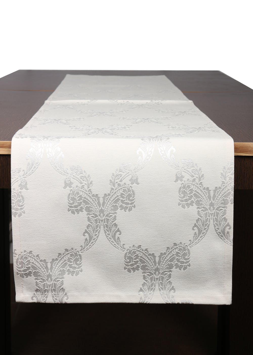 Get Cotton Jacquard Self Design Ogee Table Runner 8 Seater (13x96 ...