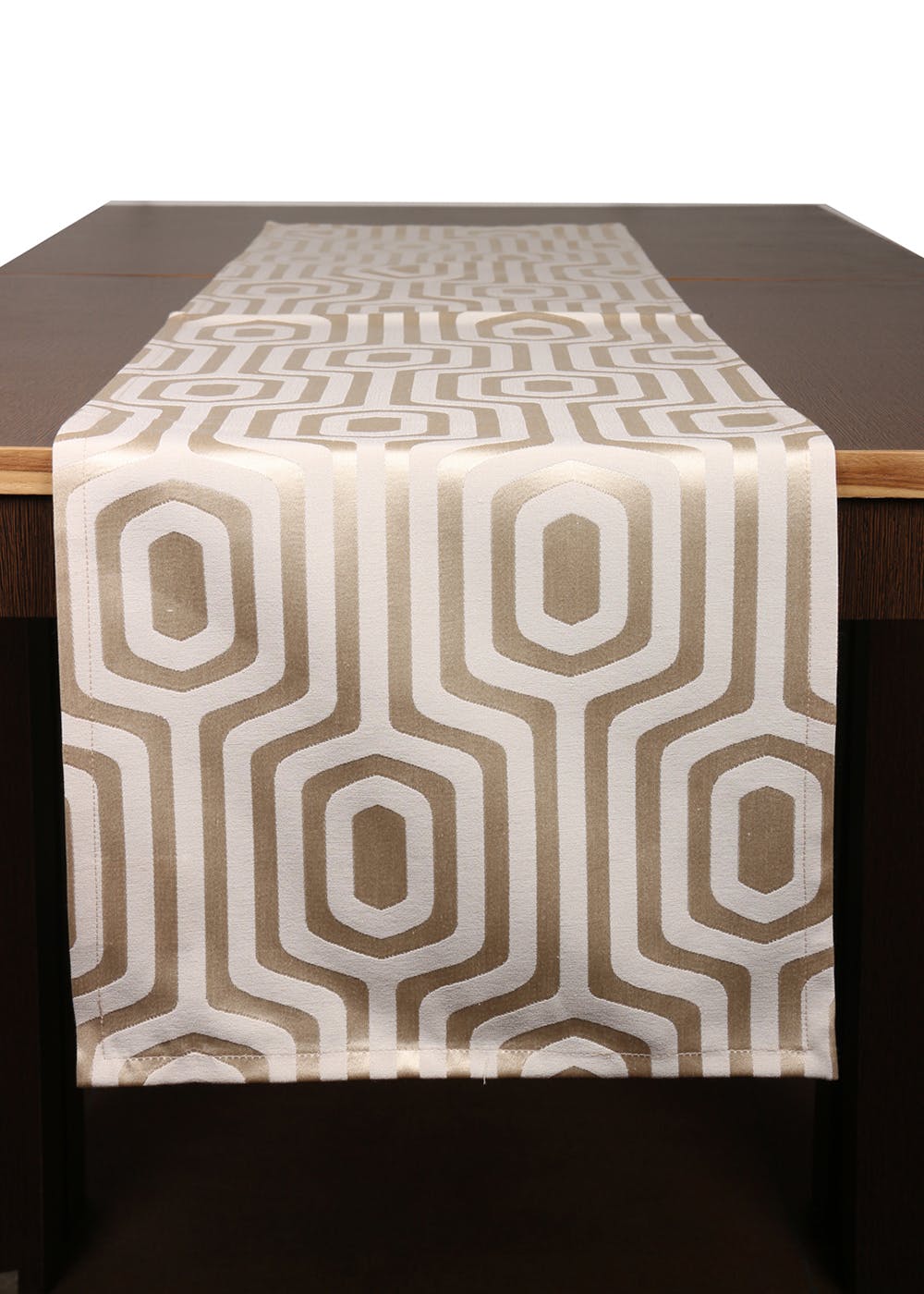 Get Cotton Jacquard Self Design Hexa Table Runner 6 Seater (13x84 ...