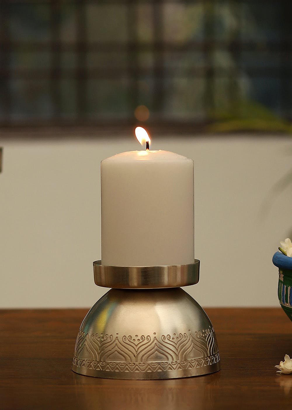 Get Utsav Silver Plated Candle Stand at ₹ 1175 | LBB Shop