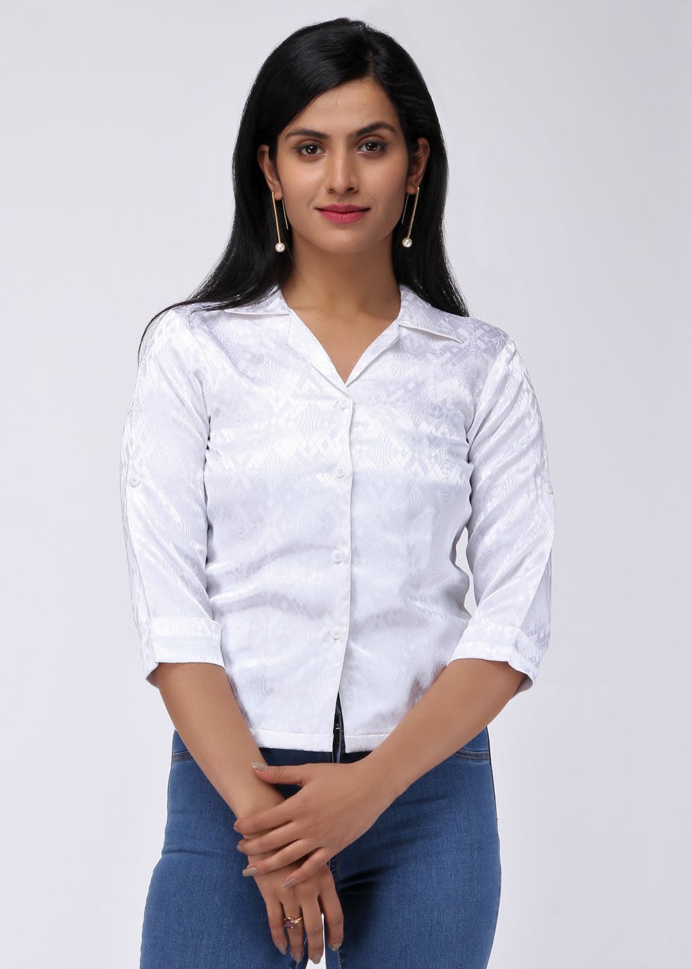 Get Self Design White Basic Shirt at ₹ 840 | LBB Shop