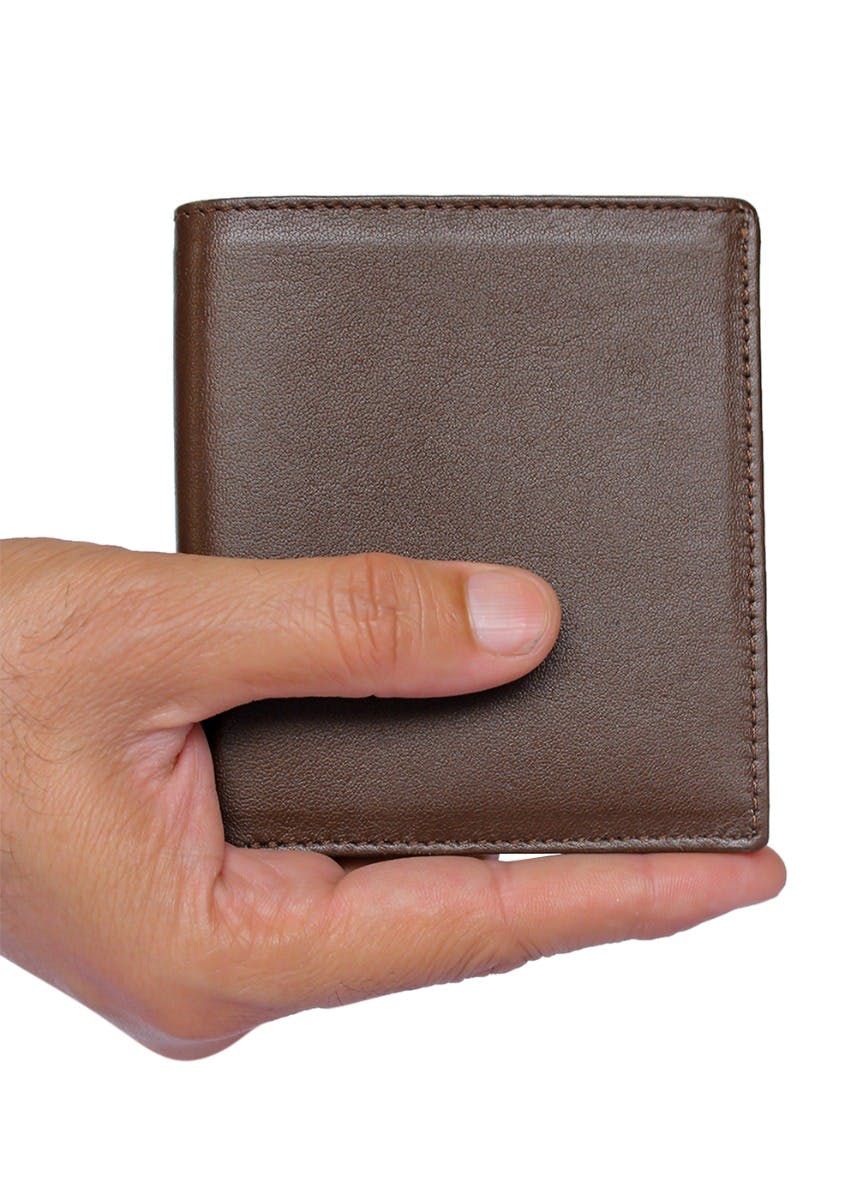 Get Solid Coffee Leather Bi-Fold Wallet at ₹ 499 | LBB Shop