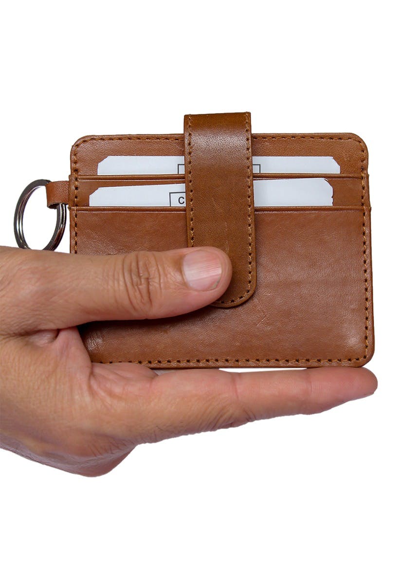 Get Flap Closure Tan Card Holder at ₹ 399 | LBB Shop