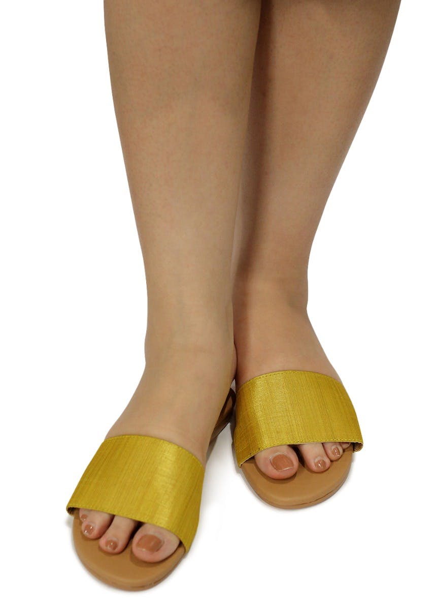 Get Yellow Solid Strap Slides at ₹ 499 | LBB Shop