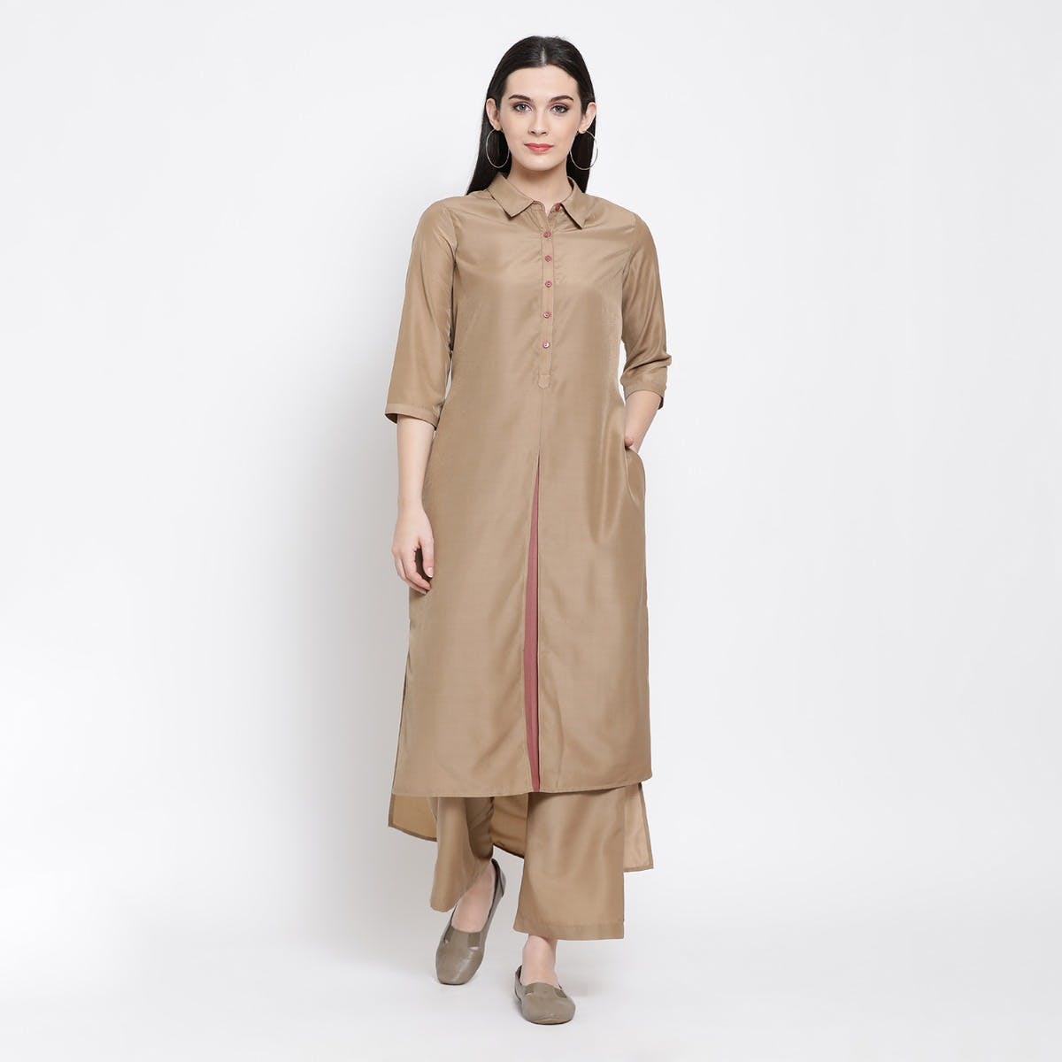 Get Front Slit with Side Pockets Kurta at ₹ 2999 | LBB Shop