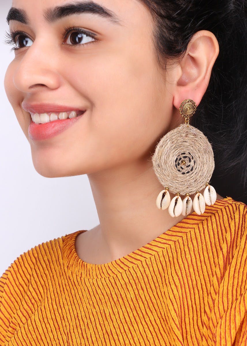 Get Jute Shell Stud Earrings at ₹ 399 | LBB Shop