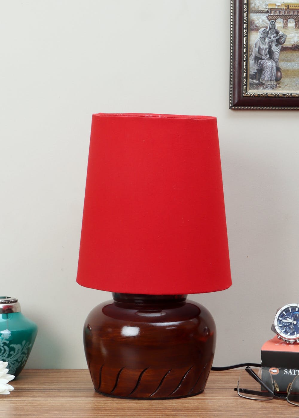 Get Bedside Lamp with Red Shade at ₹ 3018 | LBB Shop