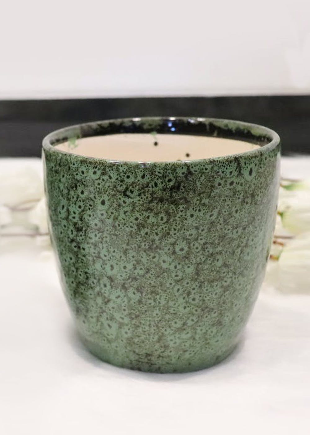 Get Medium Pot Planters Earthy Collection Glossy Green at ₹ 1008 | LBB Shop