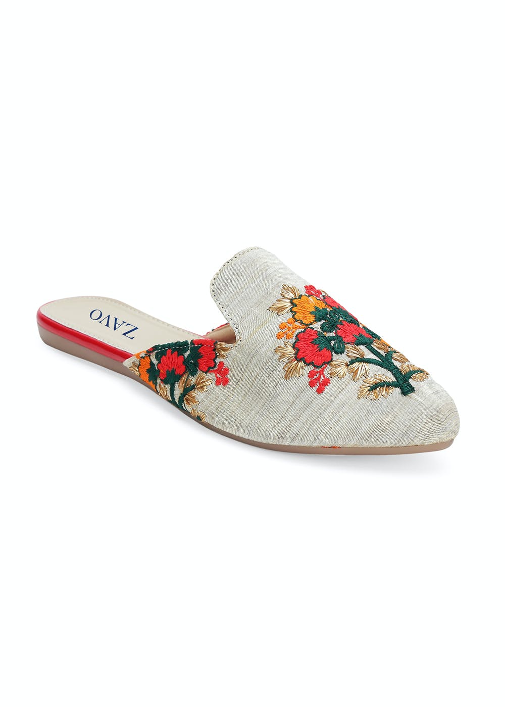 Get Two-Tone Floral Printed Ivory Mules at ₹ 799 | LBB Shop